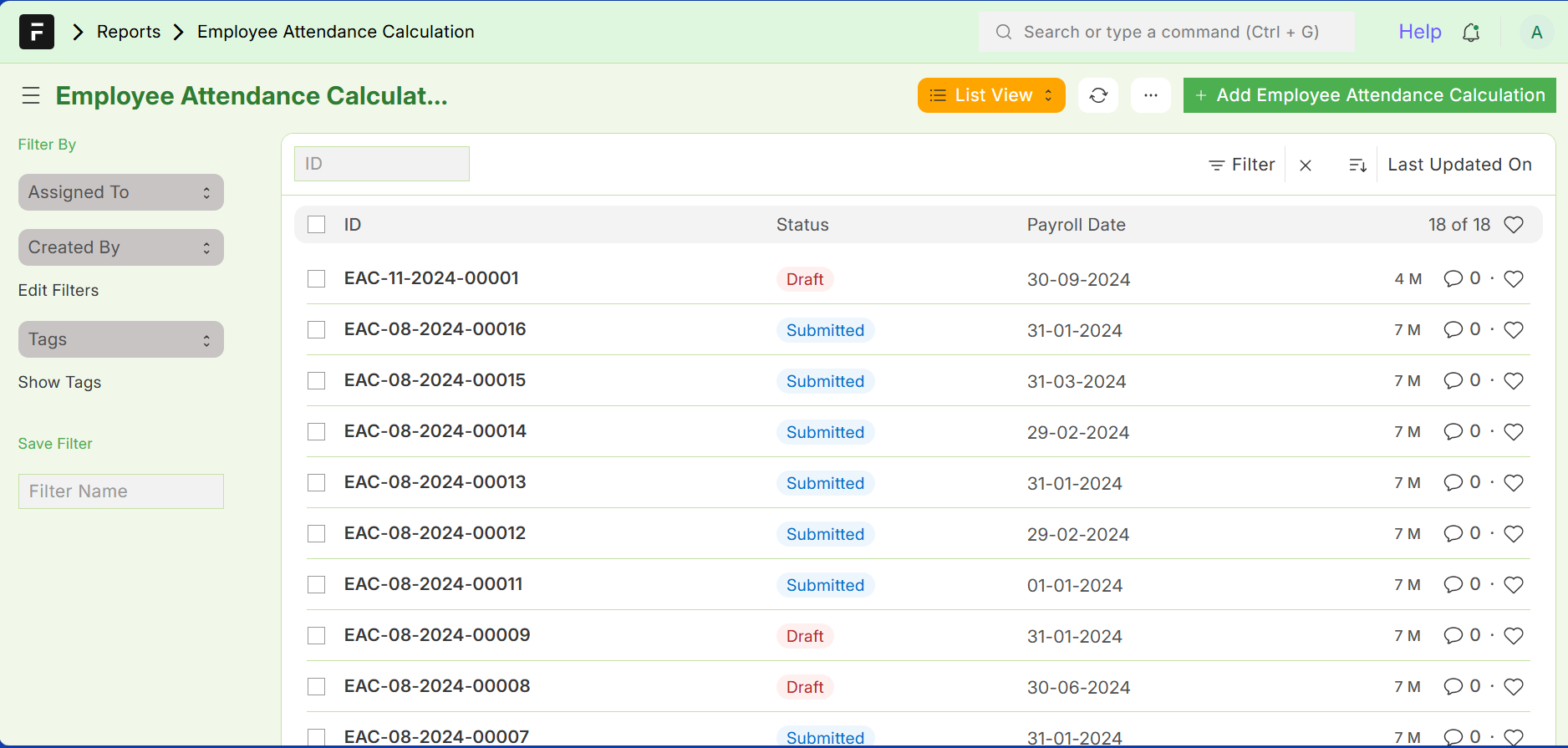 Introducing the Employee Attendance Calculation document
